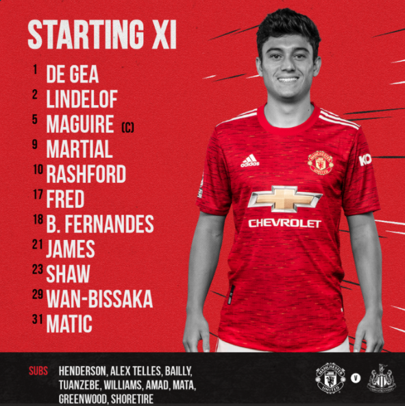 CONFIRMED: Manchester United Starting XI vs Newcastle United - Stretty Rant